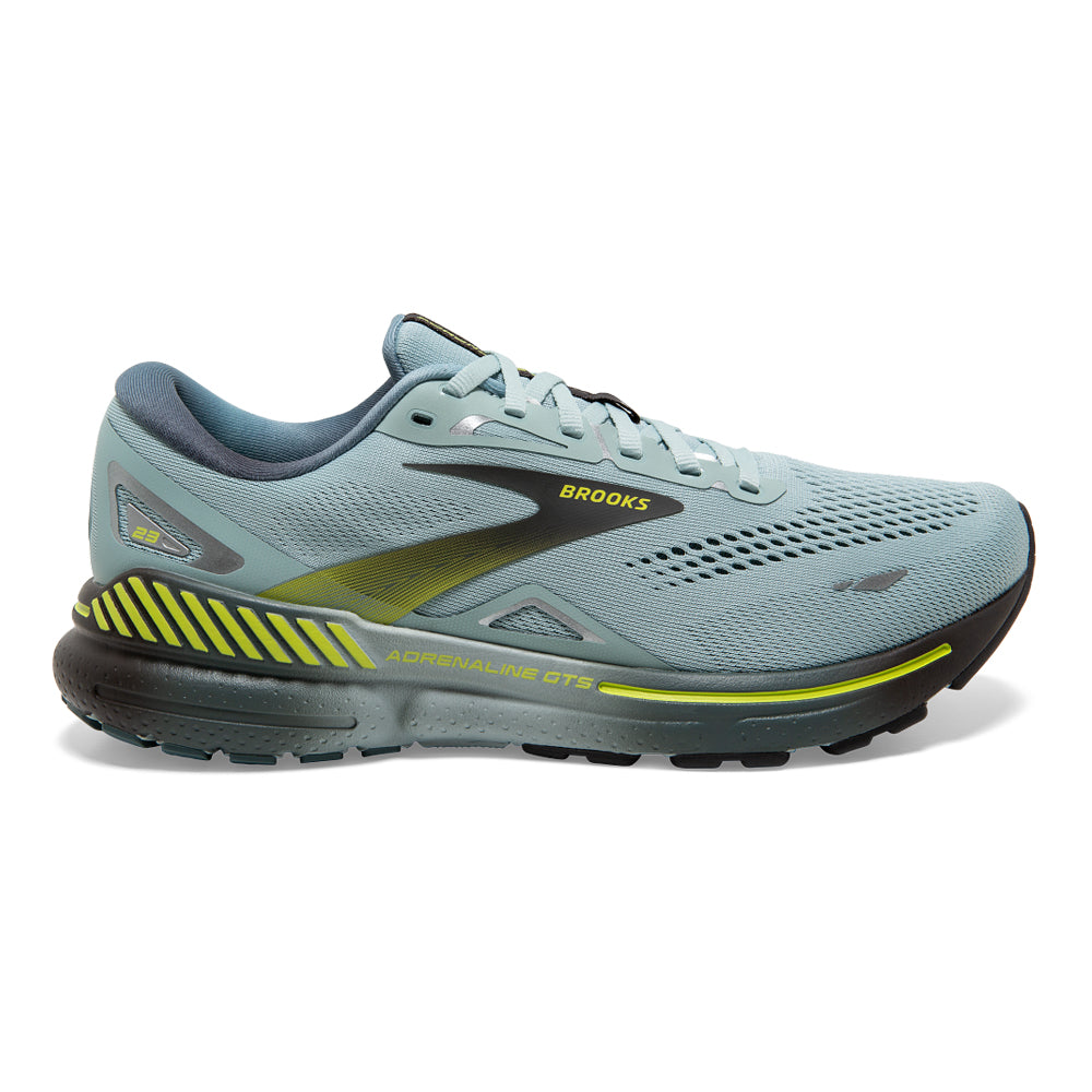 Men's Brooks Adrenaline GTS 23, Cloud Blue/Goblin Blue/Lime, 10 D Medi ...