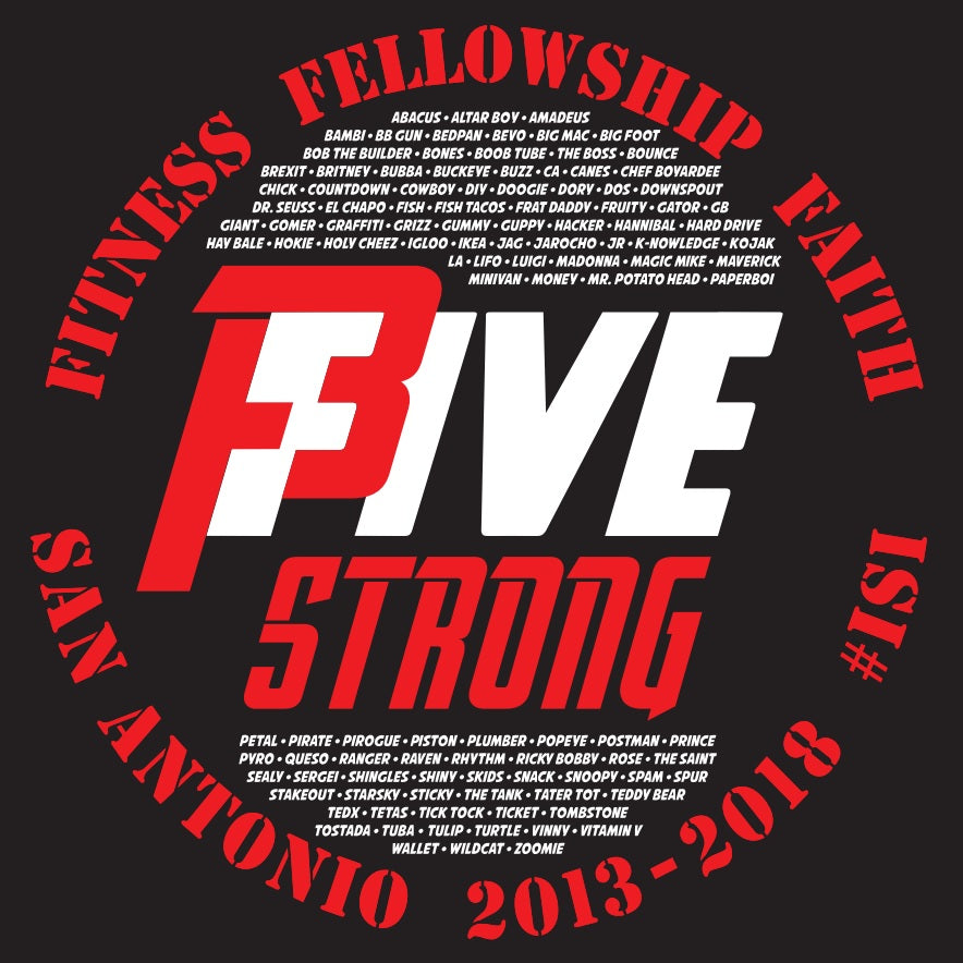 F3 San Antonio 5th Anniversary Shirts Pre-Order – The F3 Gear Store